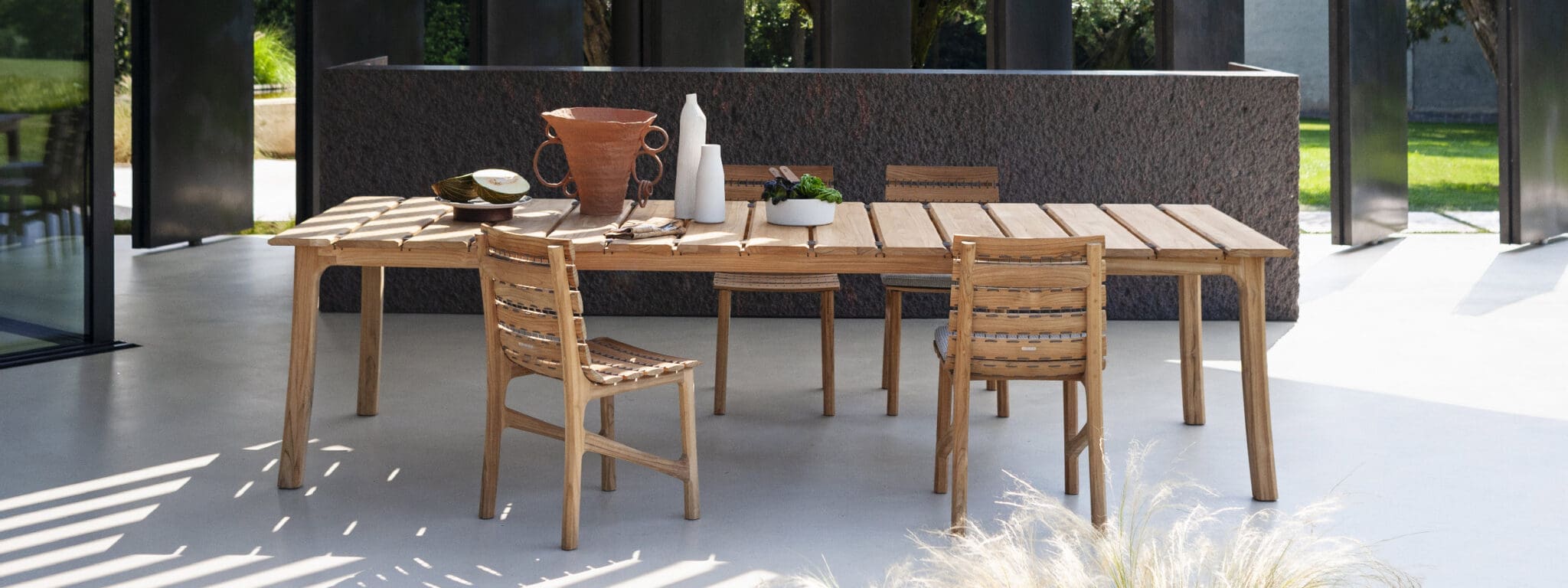 Roda Teseo Dining Table | Chic Artisanal Teak Outdoor Dining